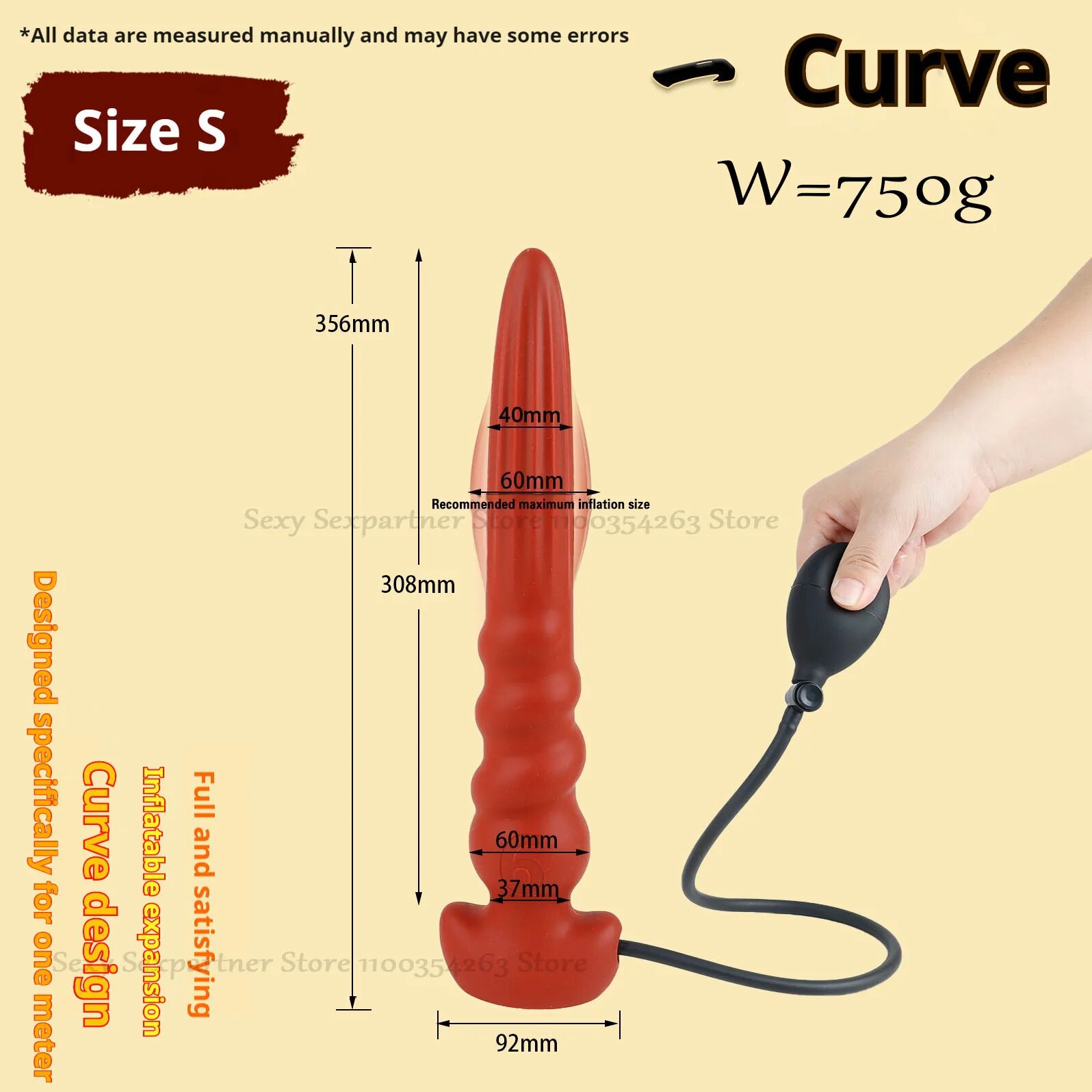 Большой надувной анальный фаллоимитатор, супер большая анальная пробка, огромный анальный S