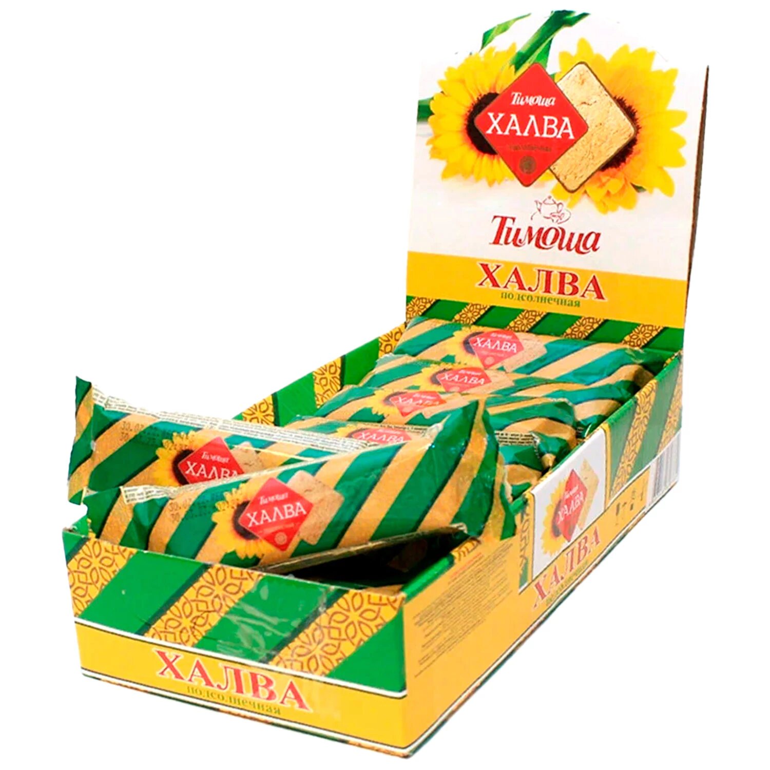 Халва подсолнечная "тимоша" батончик, в шоубоксе 21 штука по 50 г