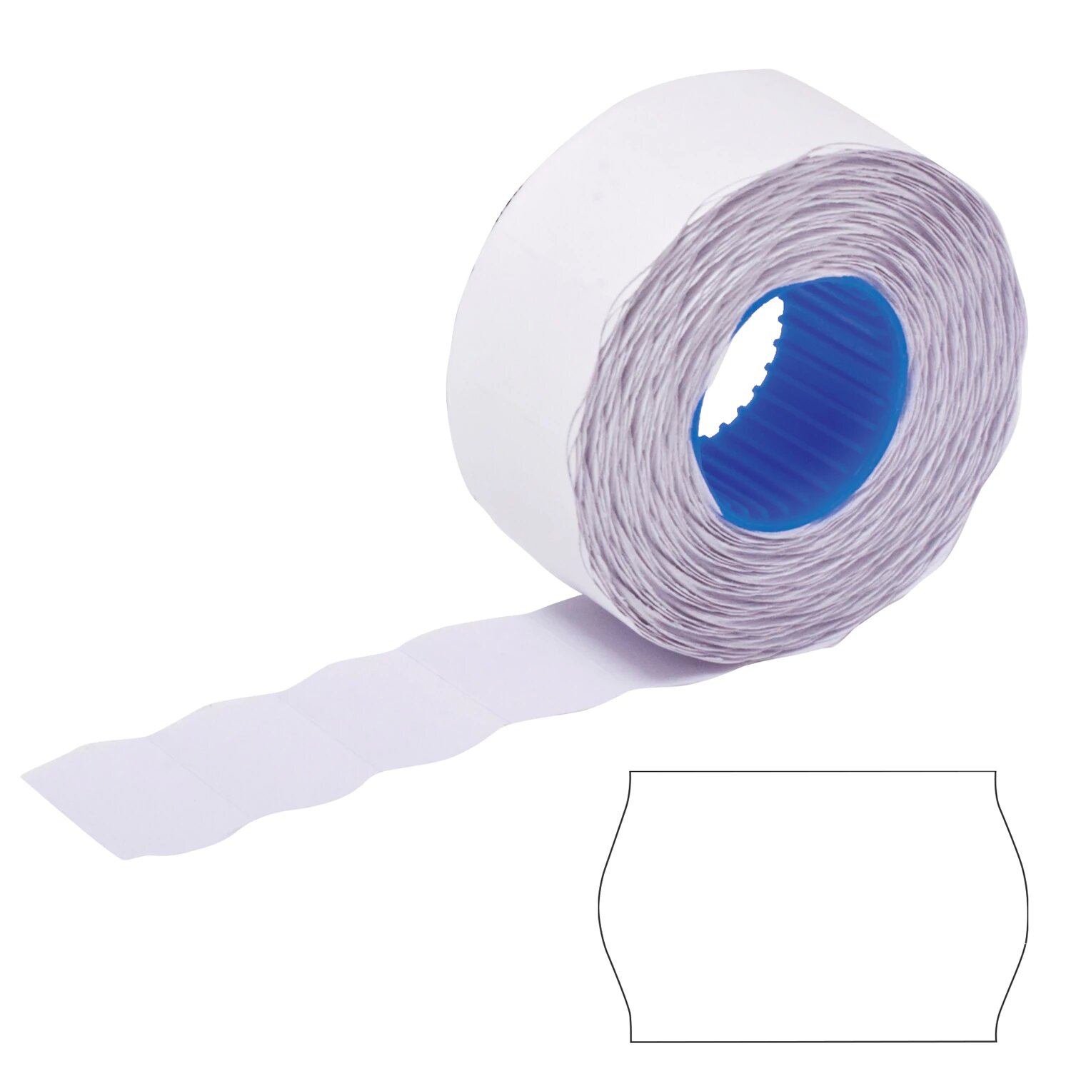 Этикет-лента 2616 мм, волна, белая, комплект 5 рулонов по 800 шт, BRAUBERG, 123580