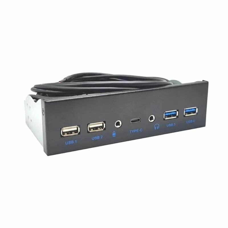 Передняя панель USB3.0 для ПК USB 3.1 Typec + 2x USB2.0 Hub 3,5 мм наушники 5,25 "ПЗУ