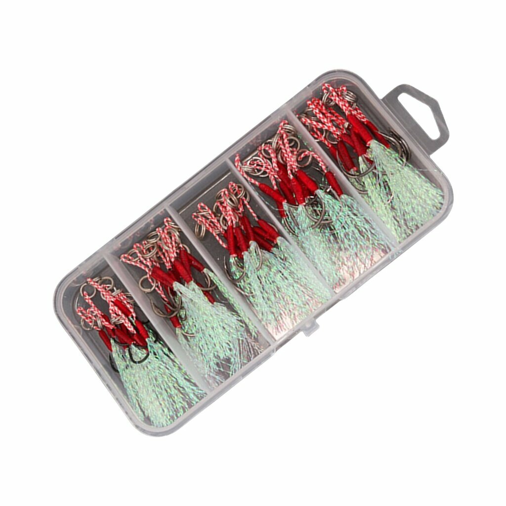 50шт Наборы Рыболовных Вспомогательных Крючков Медленно Быстро Падающие Мормышки Рыболовный Крючок Флэш Танцующий Мормышечный Вспомогательный Крючок Прочный