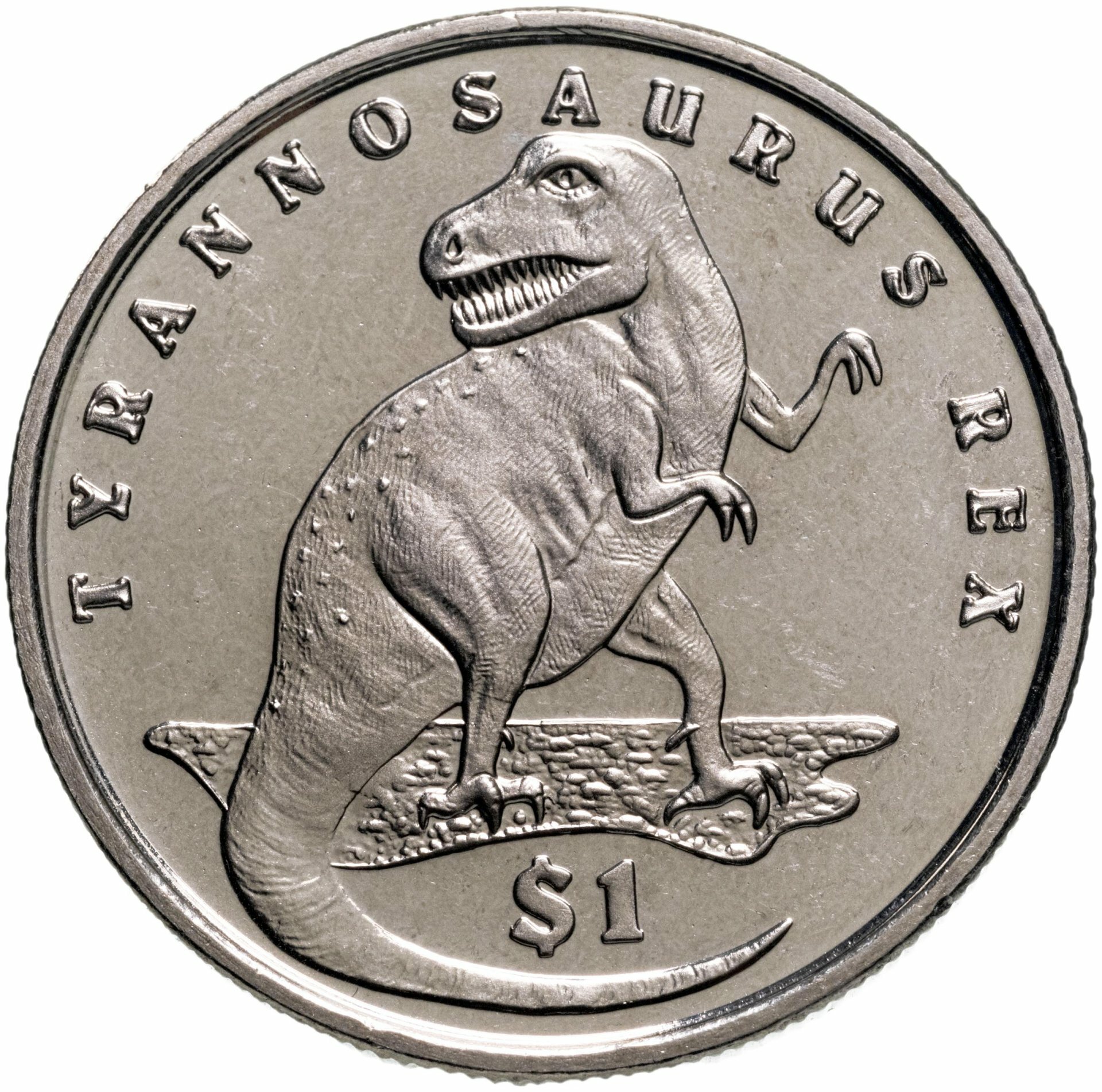 Сьерра-Леоне 1 доллар dollar 2006 "Динозавры - Тираннозавр", Мельхиор медь-никель, в сохранности BUNC