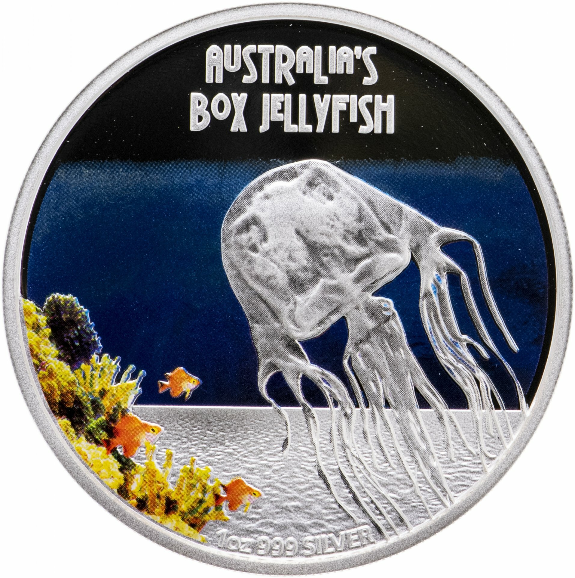 Тувалу 1 доллар 2011 "Медуза", Серебро 999, в сохранности Proof