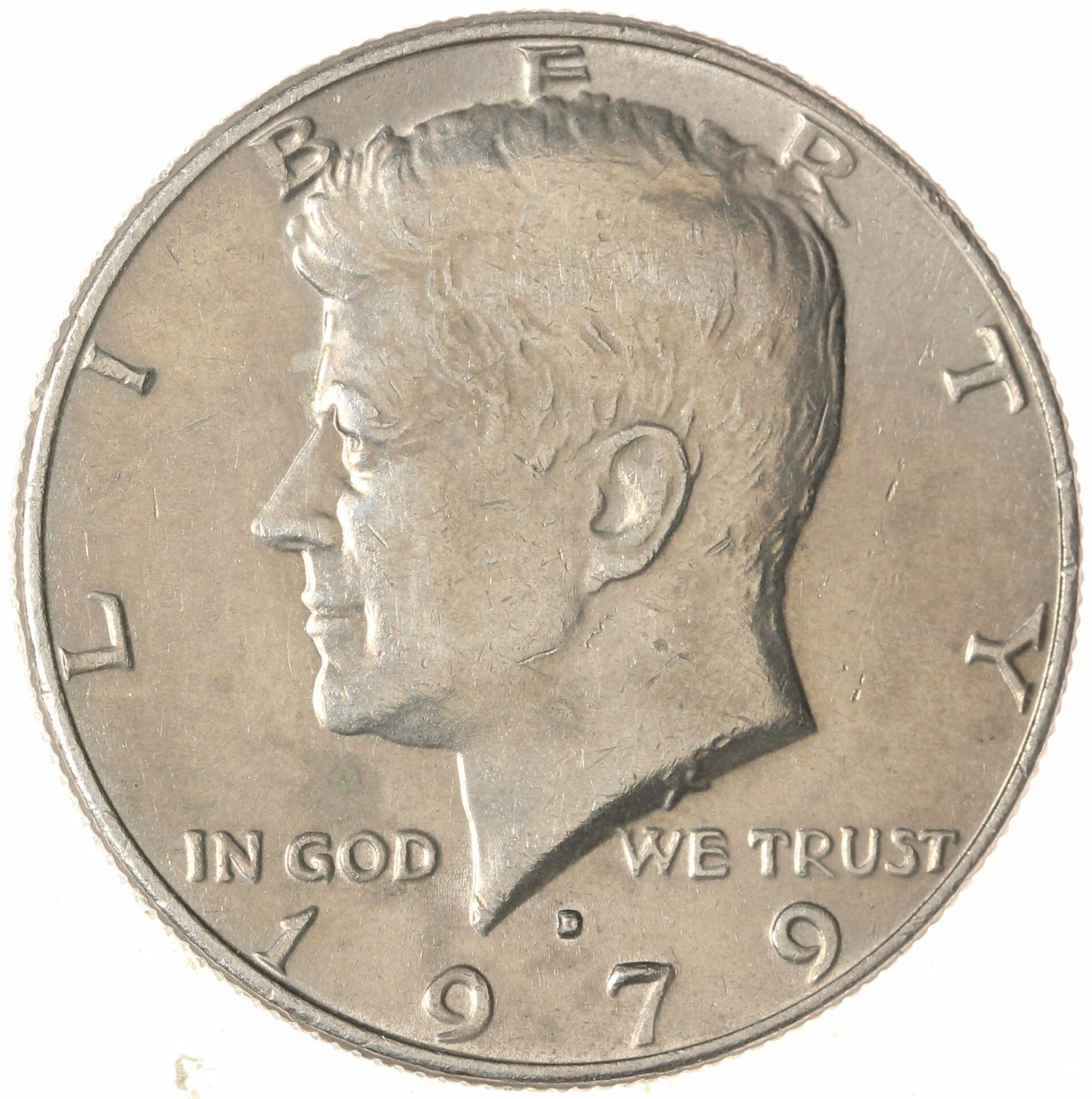 США 50 центов 1/2 доллара, half dollar 1979 D Kennedy Half Dollar Кеннеди знак монетного двора "D" - Денвер, Медь, покрытая медно-никелевым сплавом