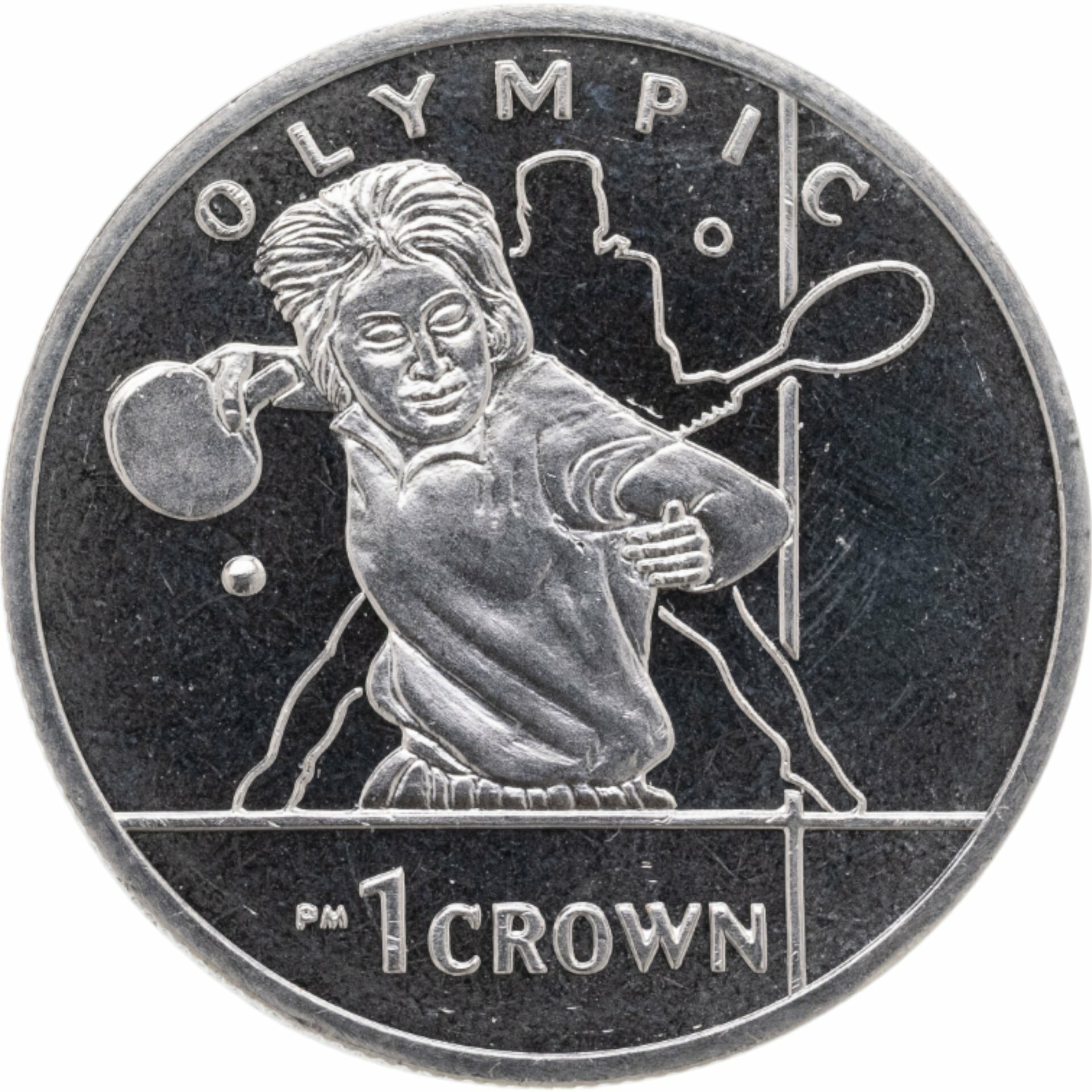 Остров Мэн 1 крона crown 2012 "XXX летние Олимпийские Игры, Лондон 2012 - Теннис", Мельхиор медь-никель, в сохранности UNC