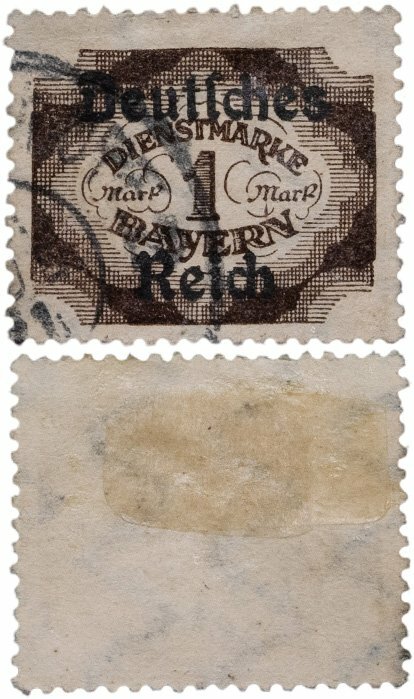 Германия, Веймарская республика, Бавария 1 марка 1920 Dienstmarke