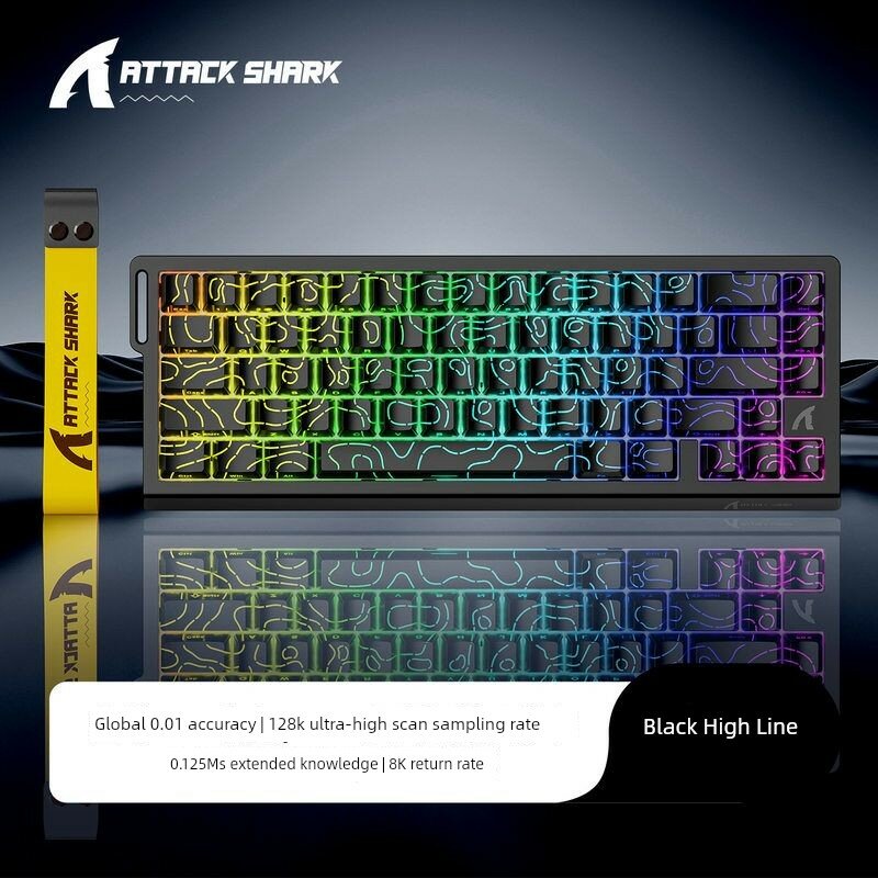 Механическая клавиатура Attack Shark X68HE с магнитными переключателями, контурной гравировкой, проводная
