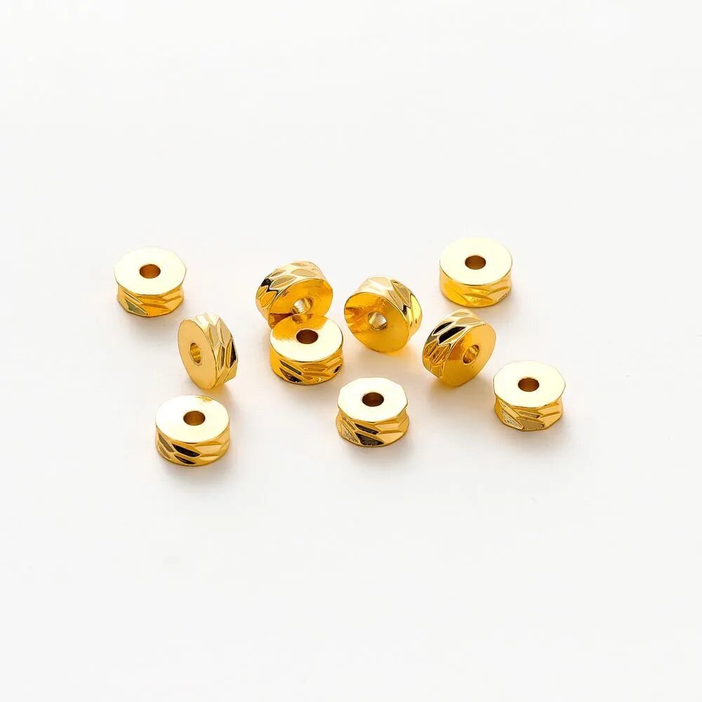 Бусина-разделитель 50 шт. / Разделительная бусина для браслетов и бус, латунь, 6 мм