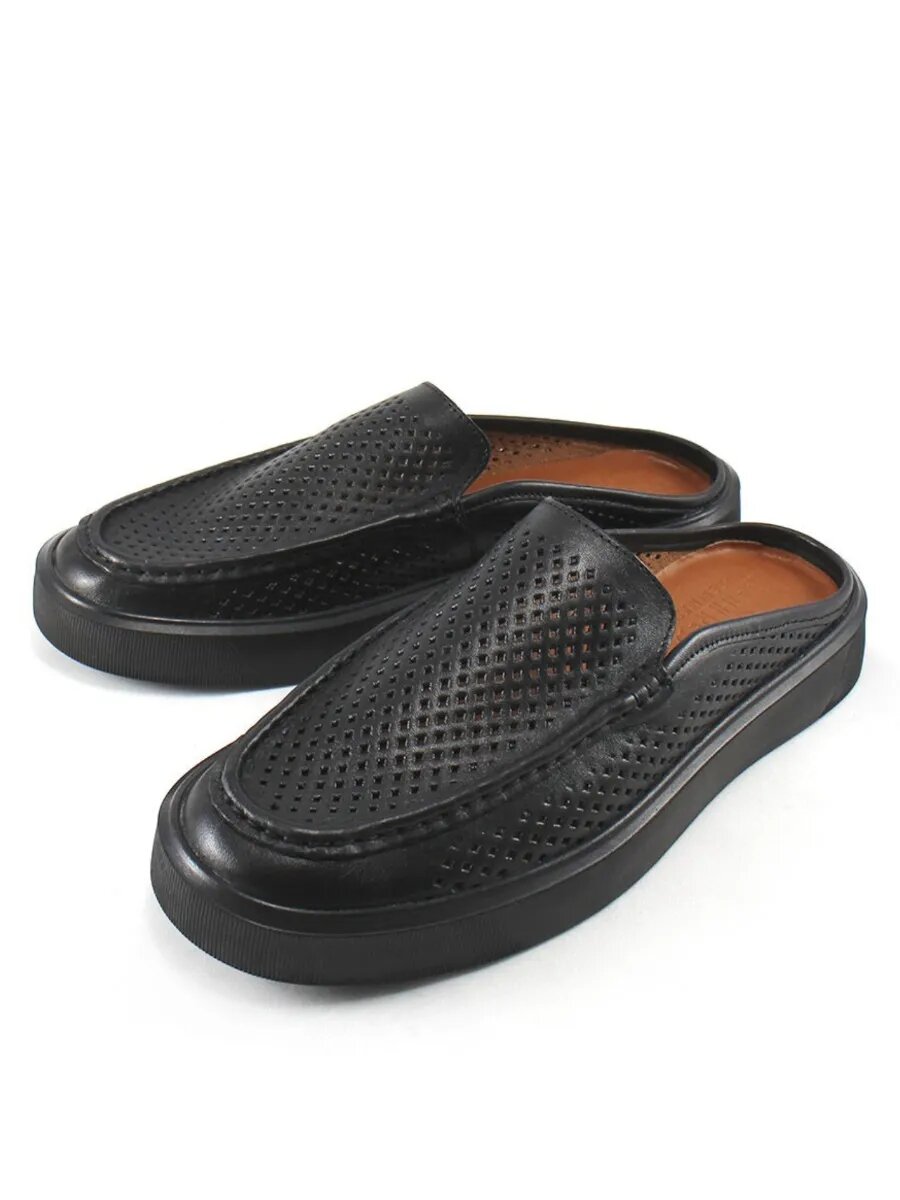 Сабо кожаные на высокой подошве