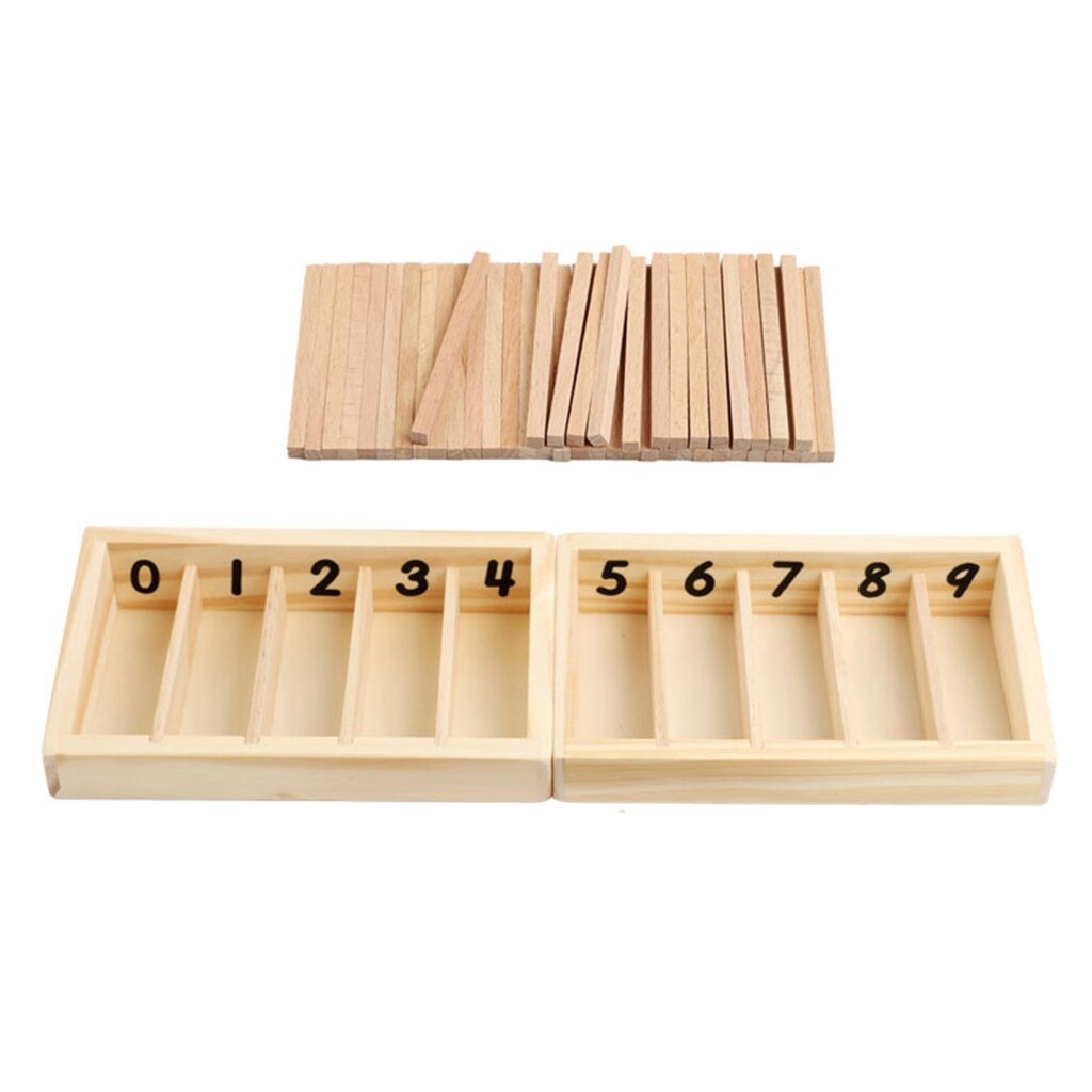 Математическая игрушка с шпиндельной коробкой и числовыми планками