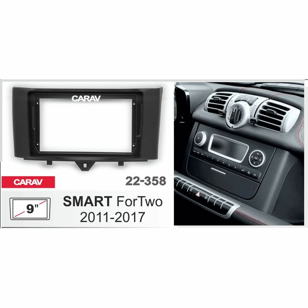 Переходная рамка 9" Android для SMART ForTwo 2011-2017 CARAV 22-358