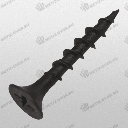 Саморез по дереву для ГКЛ 3,5x25, крупная резьба, оксидированный Уп (1000 шт.)