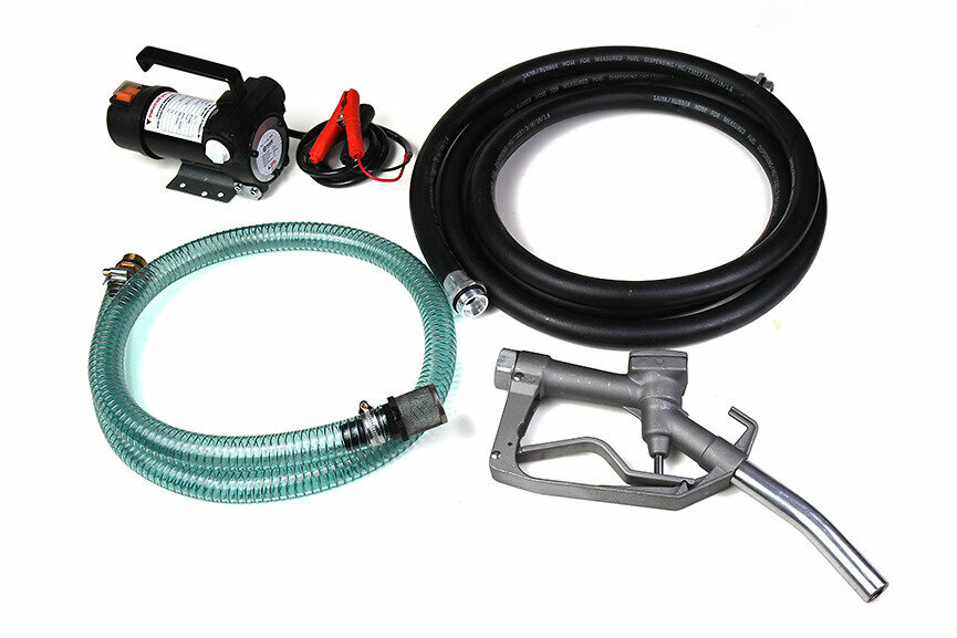 Насос перекачки топлива и жидкостей 24В с фильтром пистолетом и шлангами стандарт-м непогружной (без счетчика) 50л/мин