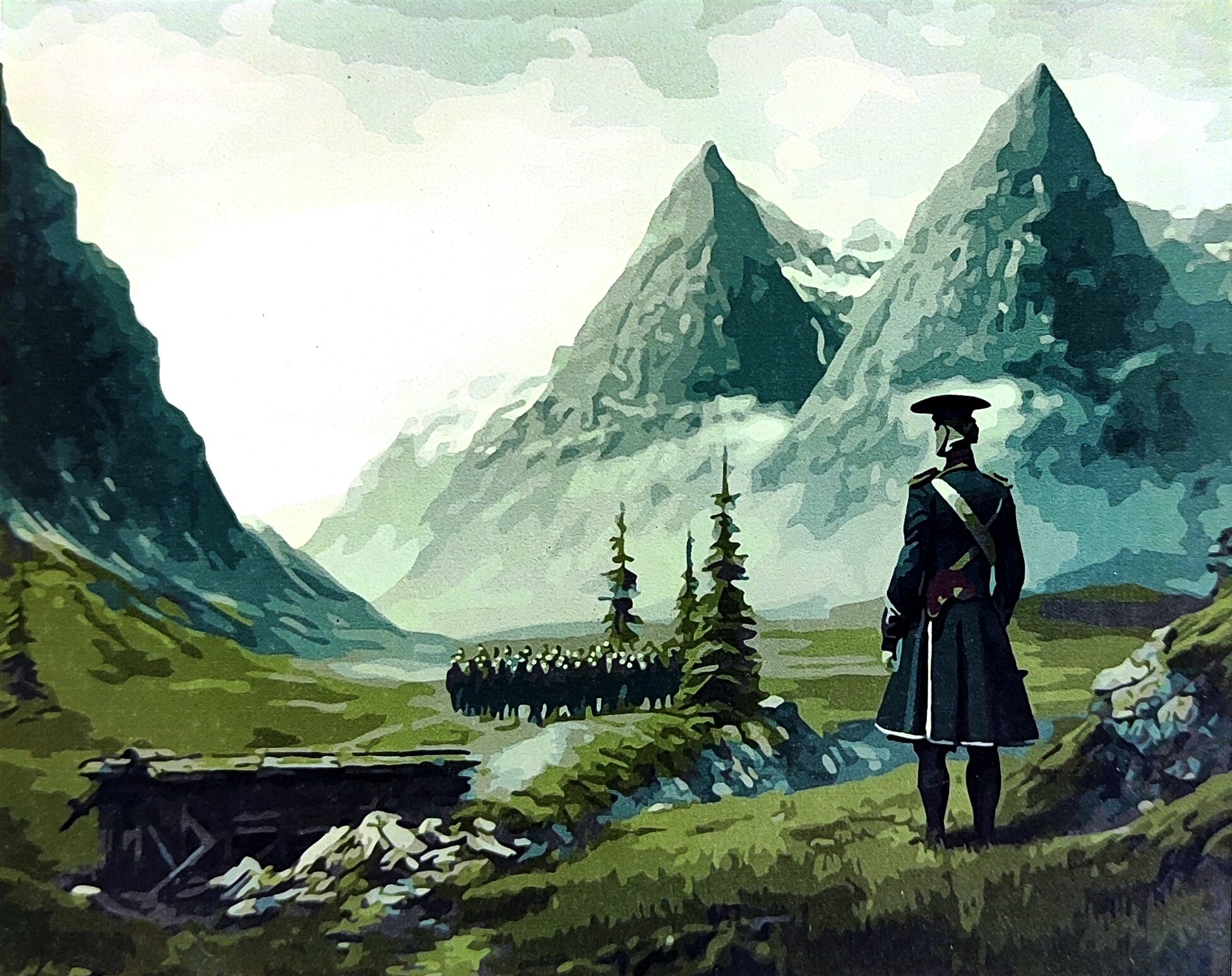 Картина по номерам "Зимний горный пейзаж", холст на подрамнике, 40x50 см Paintboy