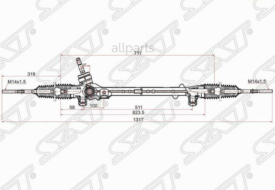 SAT ST-KD31-32-110A Рейка рулевая MAZDA CX5 11- LHD