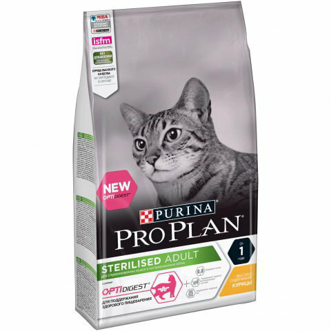 Корм для кошек ProPlan 400г д/кастрированных/стерилизованных курица optidigest сухой Sterilised 87423