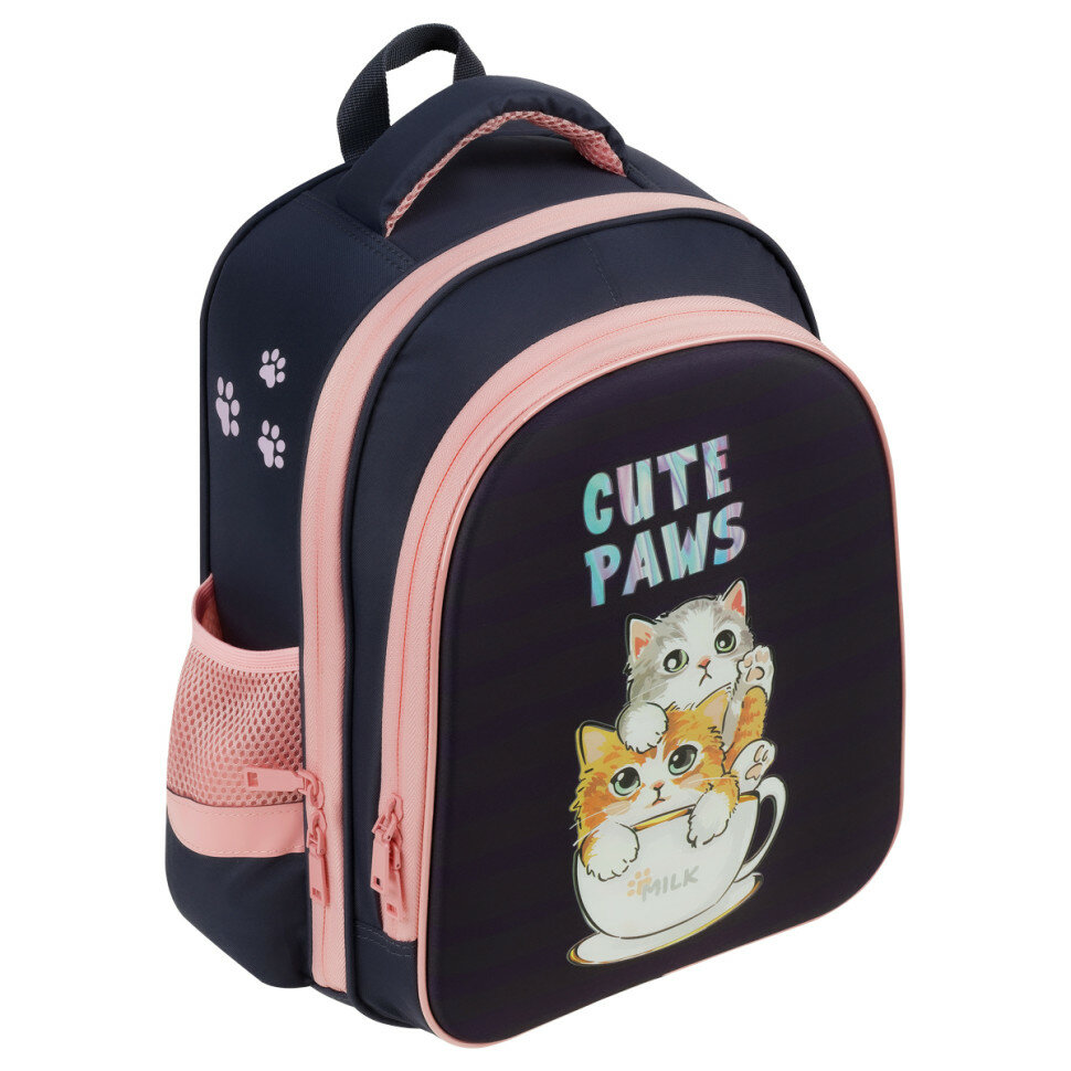 Ранец ArtSpace School Friend Light "Cute Paws" 35*29*12см, 2 отделения, 2 кармана, анатомическая спинка, 364476