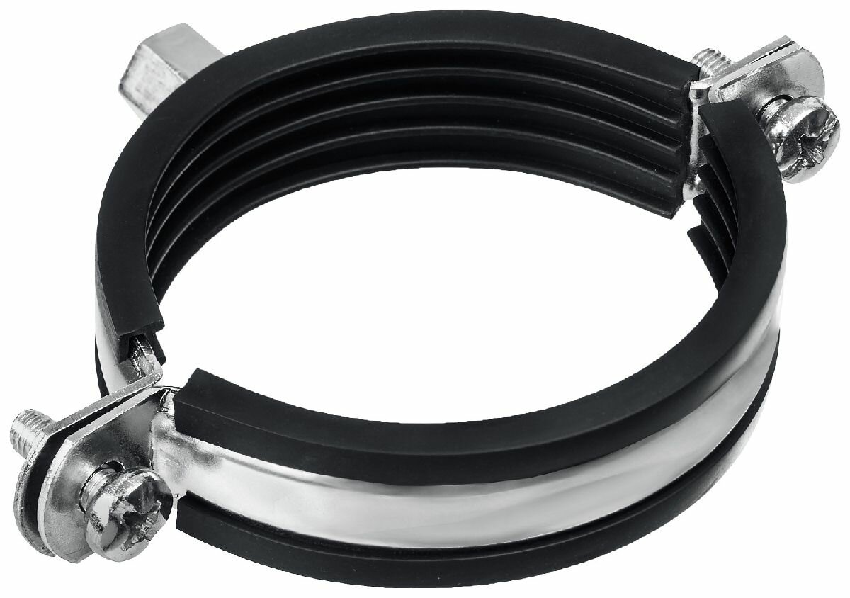 Трубный хомут ЗУБР 2 1/2" оцинкованный диаметр 75-80 мм с гайкой М8/М10 нагрузка 2.30 кН 10 штук