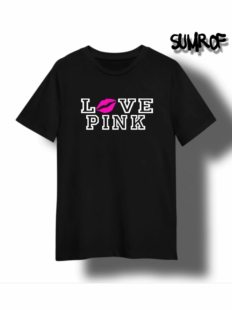 Футболка с надписью love pink