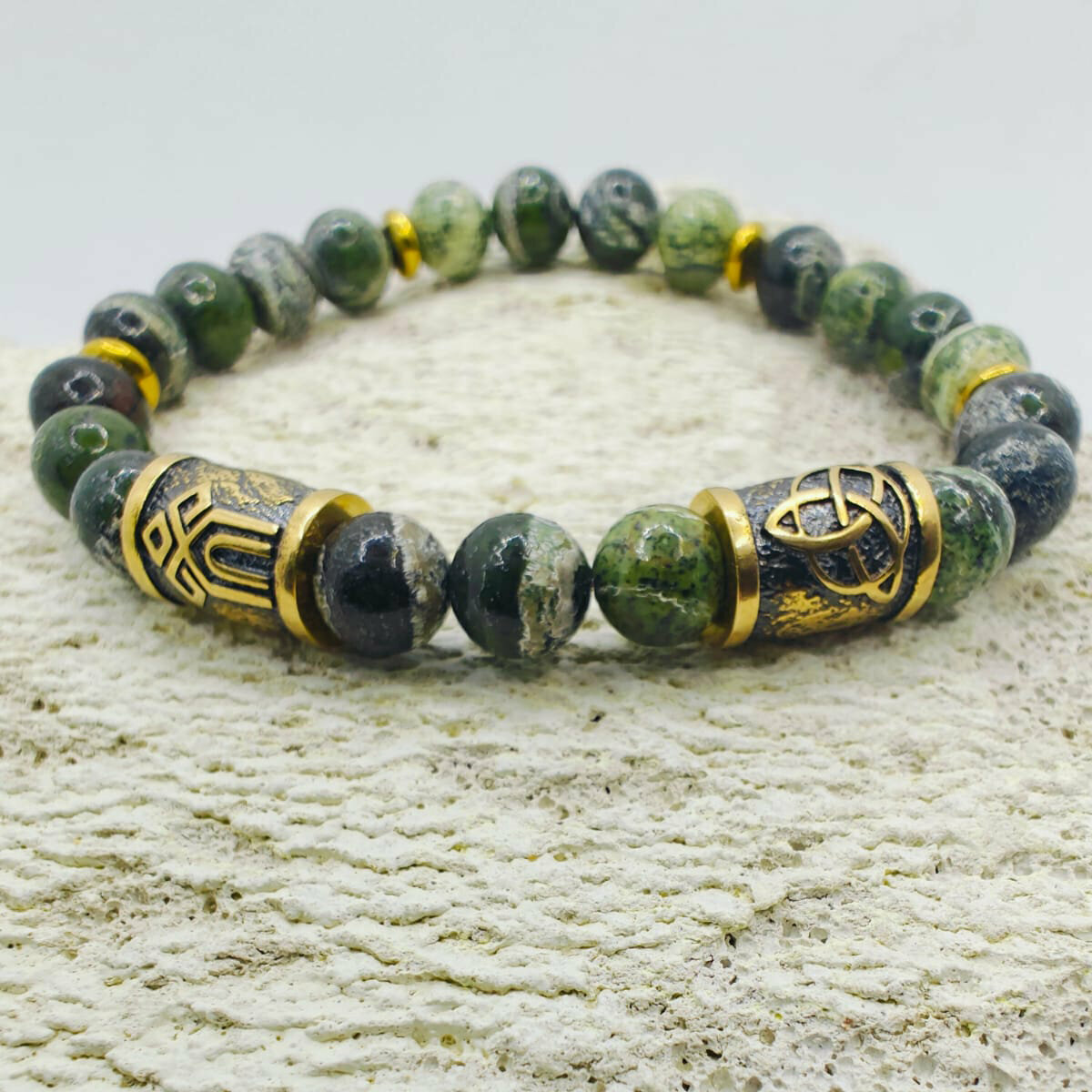 Славянский оберег, Браслет-цепочка, гематит, змеевик