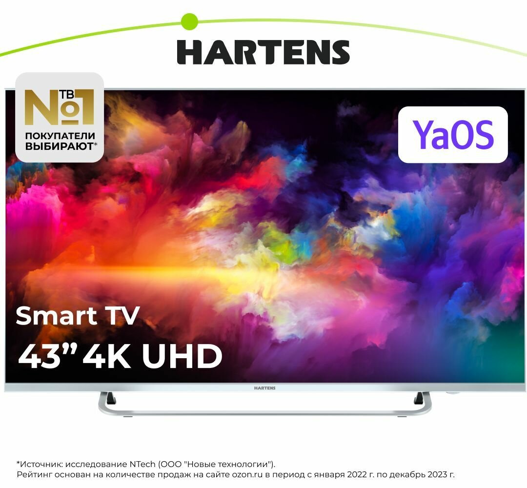 Телевизор Hartens HTY-50U11S-VD 50" 4K UHD, серебристый — отзывы ...