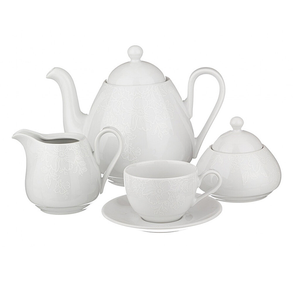 Кофейный сервиз Moritz Zdekauer "Виола", 15 предметов, фарфор, белый, Чехия, 655-272 39167