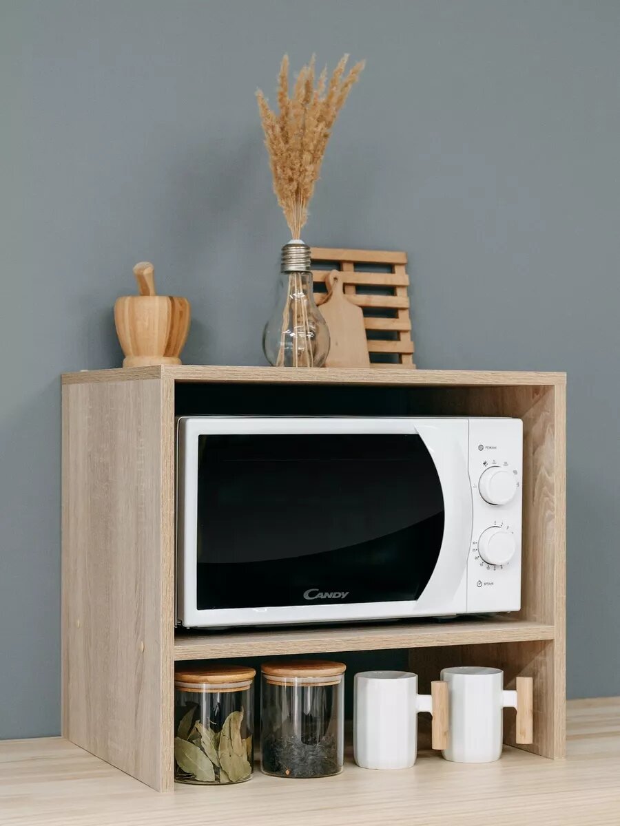 Полка настольная для микроволновки на кухню, подставка для микроволновой печи, СВЧ 53х48х40 см