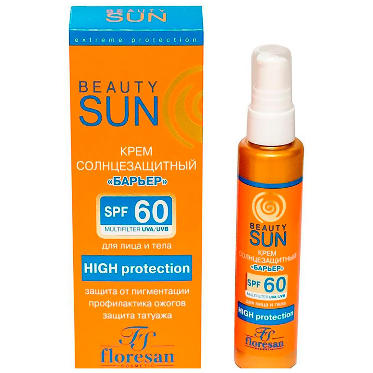 Крем солнцезащитный Барьер SPF60, Beauty Sun, 75 мл, FLORESAN