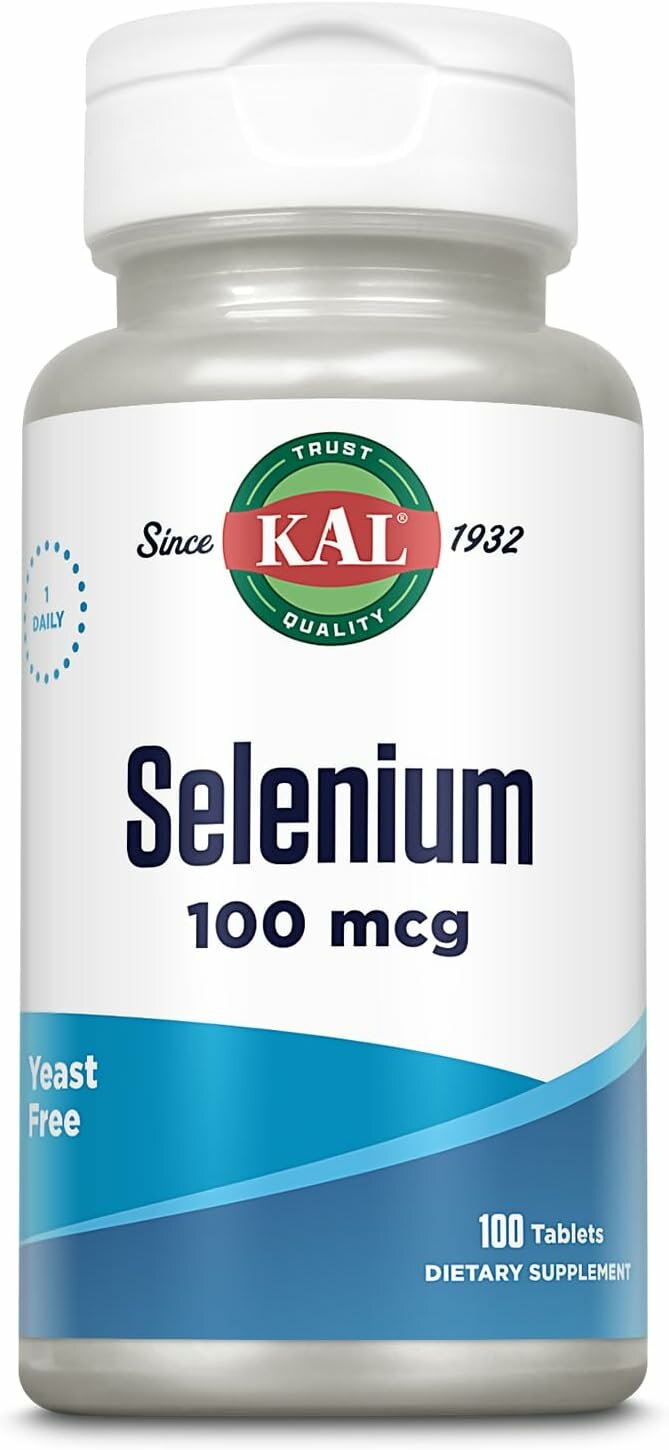 Пищевая добавка KAL, Kal Selenium Yeast Free, селен 100мкг, 100 таблеток