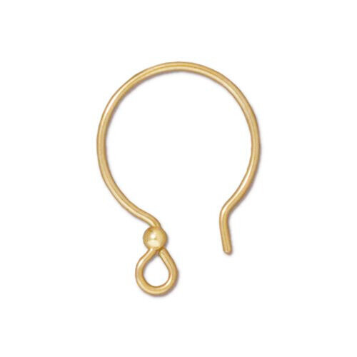 Швензы открытые 22мм, TierraCast, круглые, базовый материал - латунь, с шариком, позолоченные (gold filled), пара