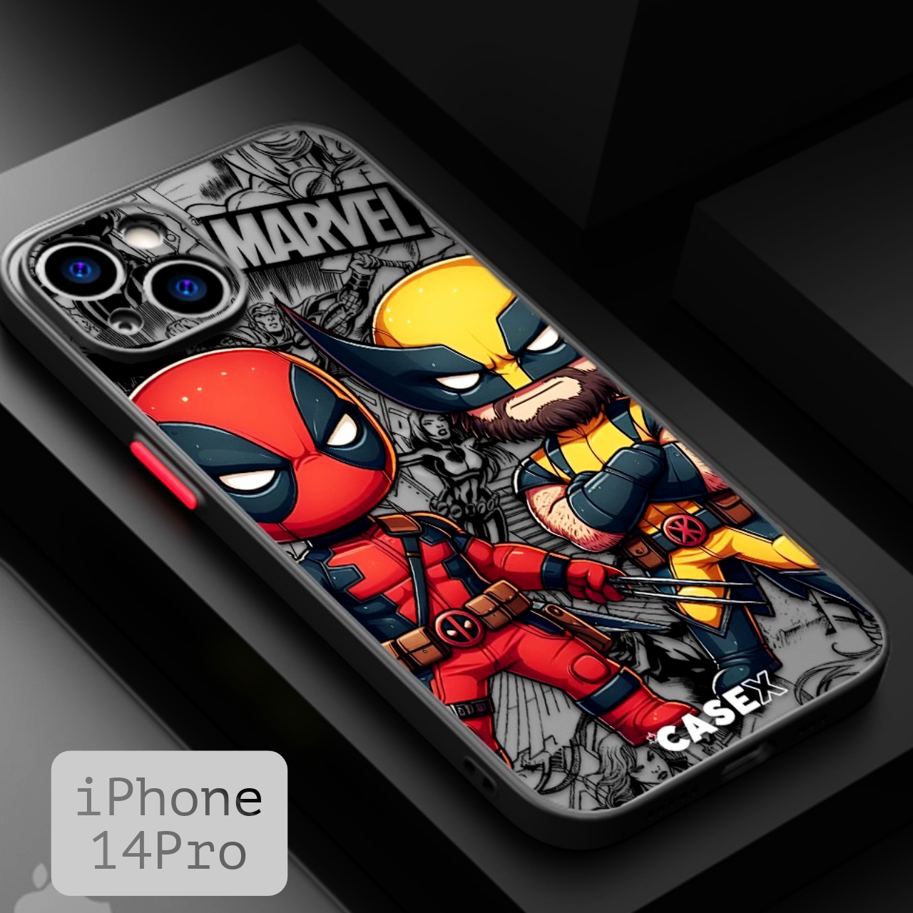 Чехол на айфон 14 pro Marvel Deadpool & Wolverine Strong- Чехол iPhone 14 про Марвел Дэдпул и Росомаха