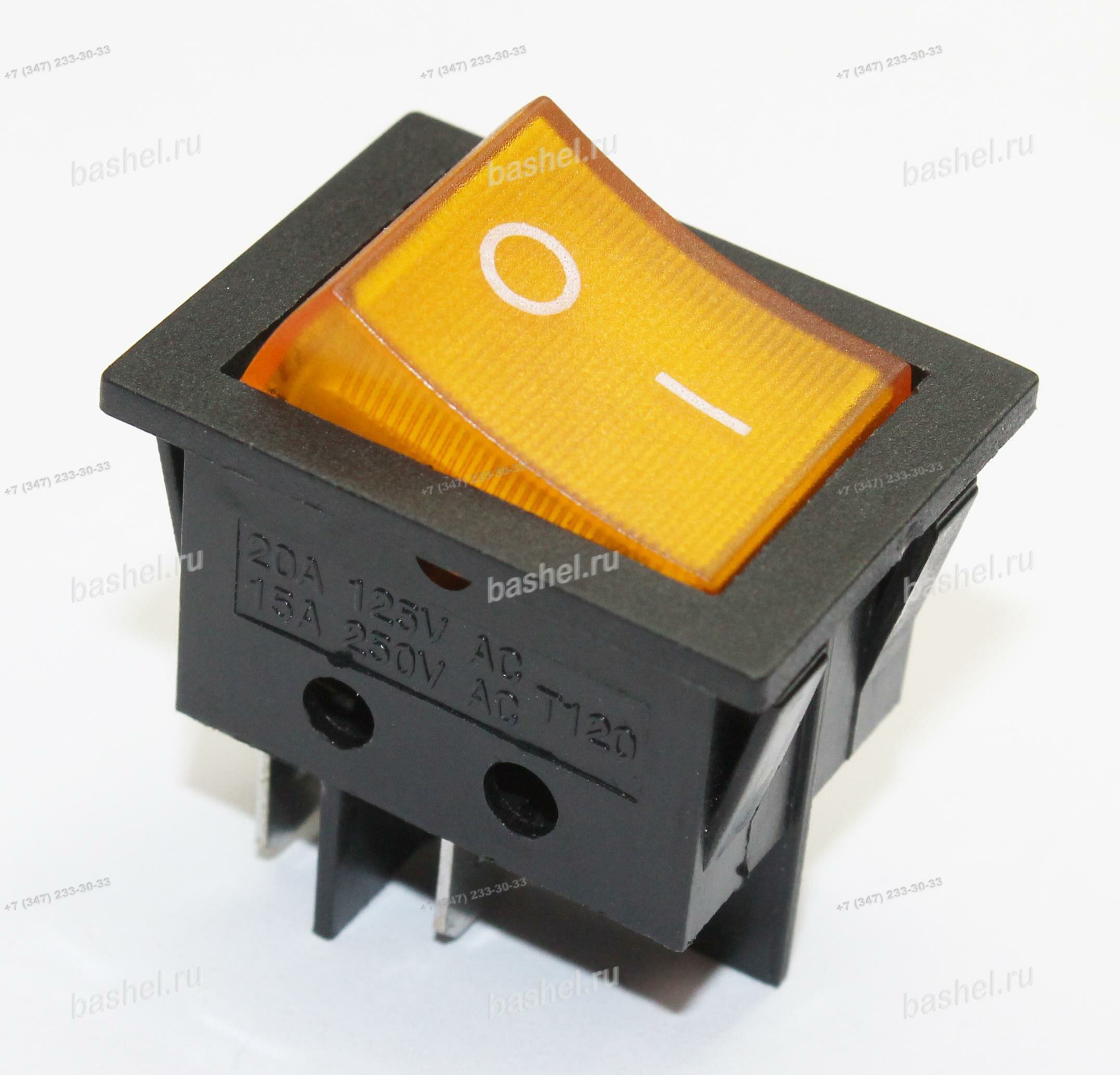 Выключатель IRS-201-3C, 4PIN ON-OFF, жёлтый