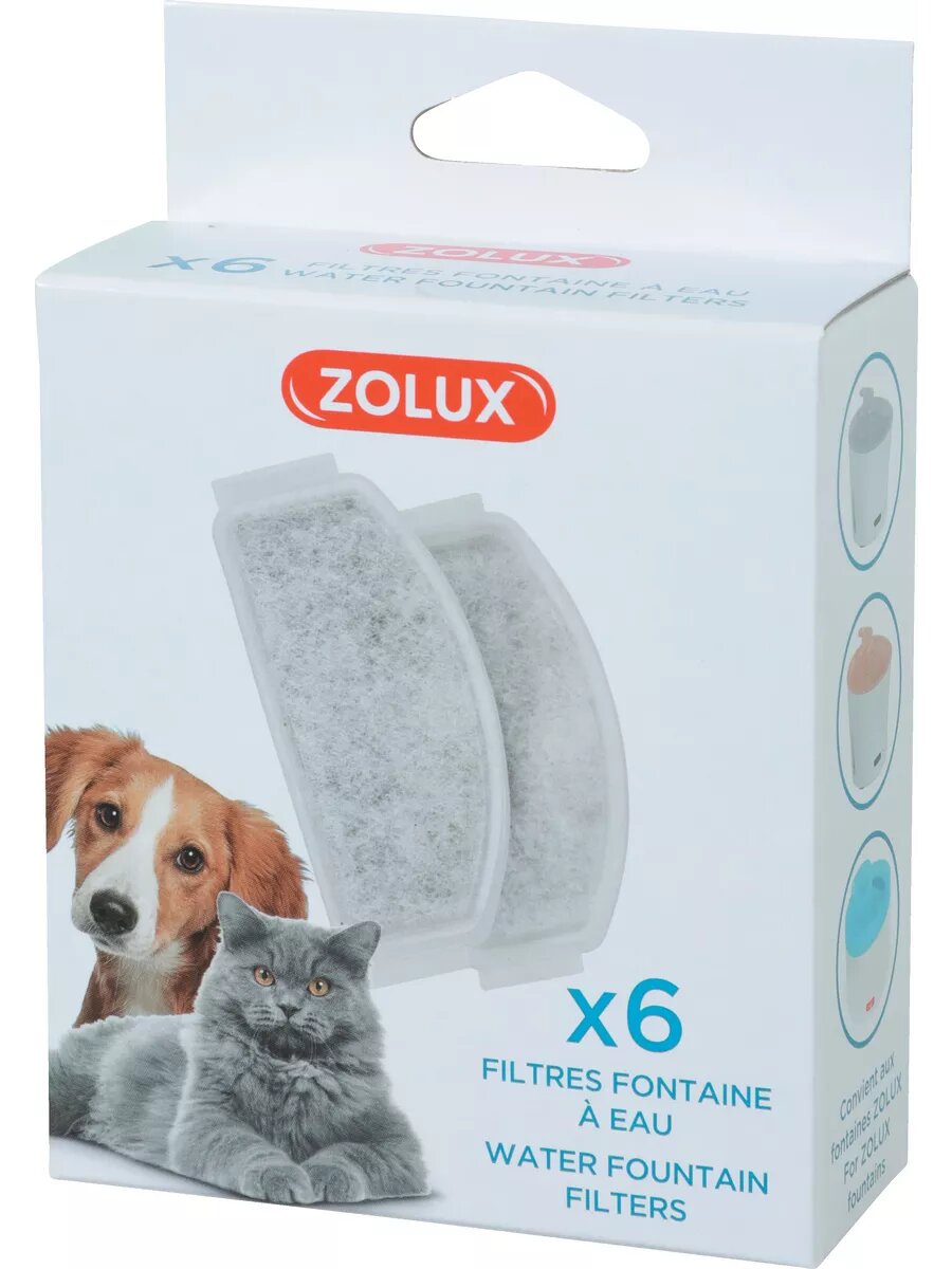Фильтр сменный для поилки-фонтана Zolux Калипсо с активированным углем , 6 шт