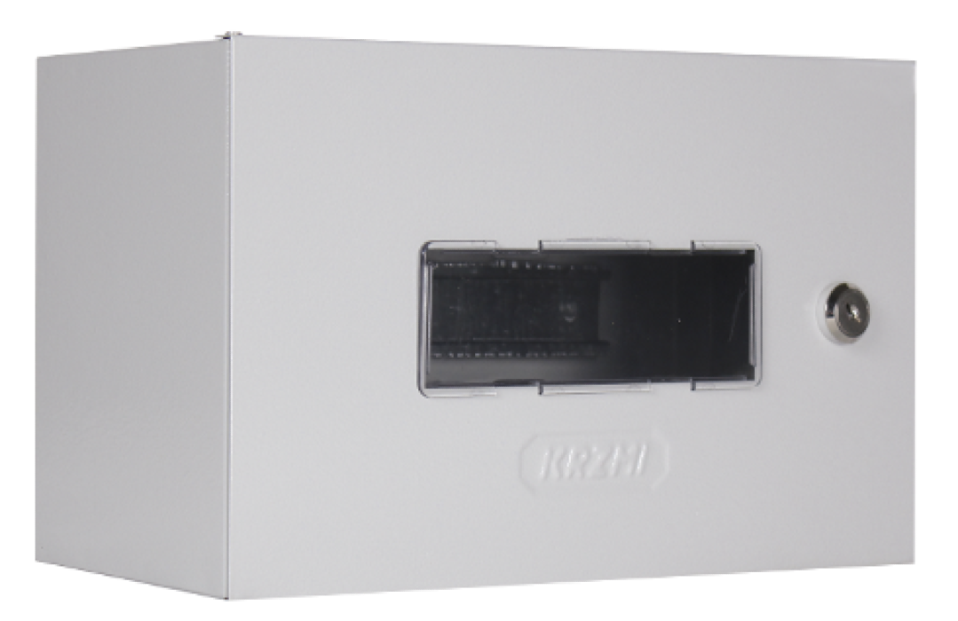 Щит распределительный крзми ЩРН-12 с замком и окном, стальной, серый, IP31 размером 180х310х120мм / электрика