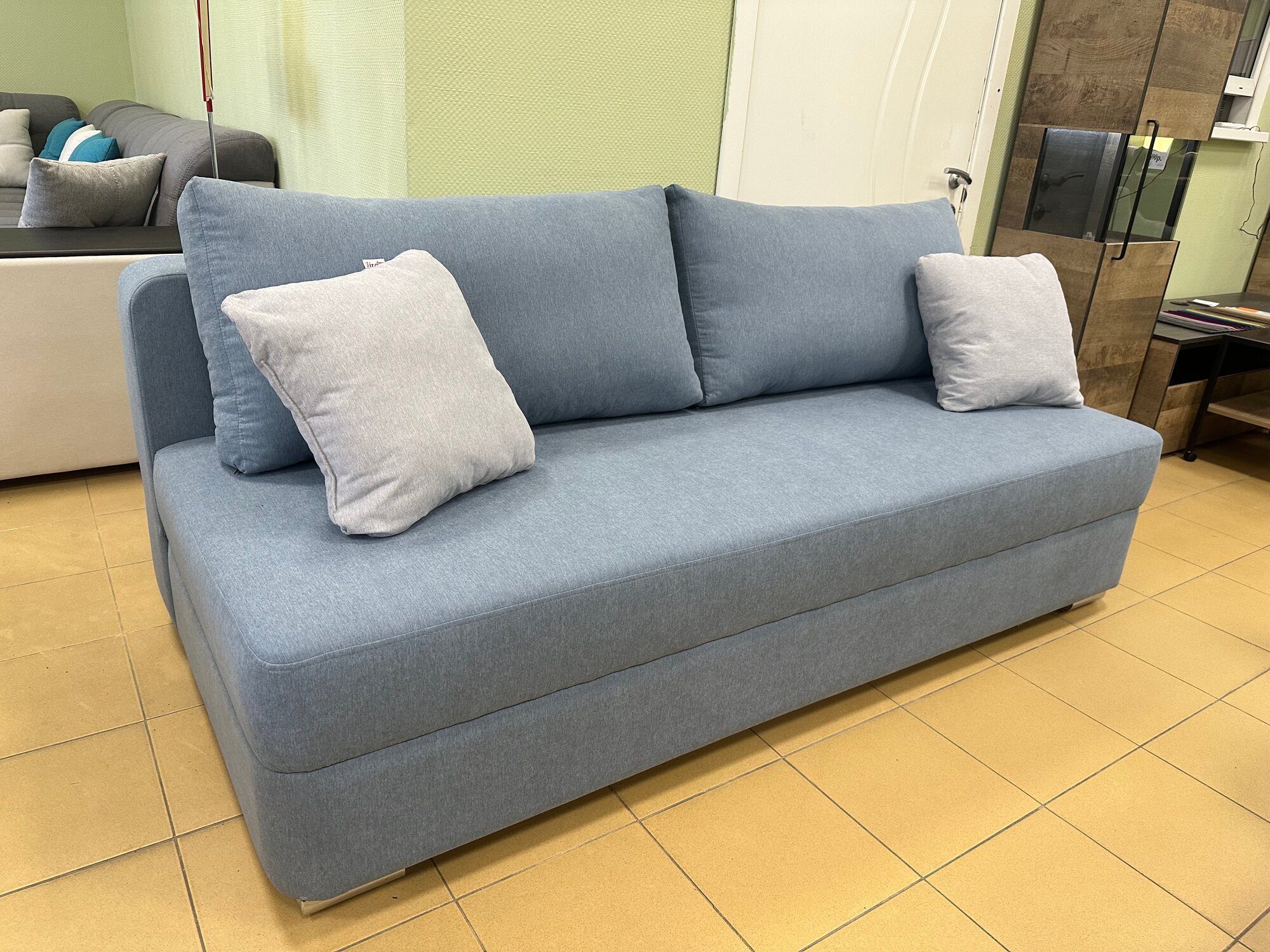 Диван-кровать "Рондо 016" механизм "Тик-так", цвет-серо-голубой Dandy silver sky