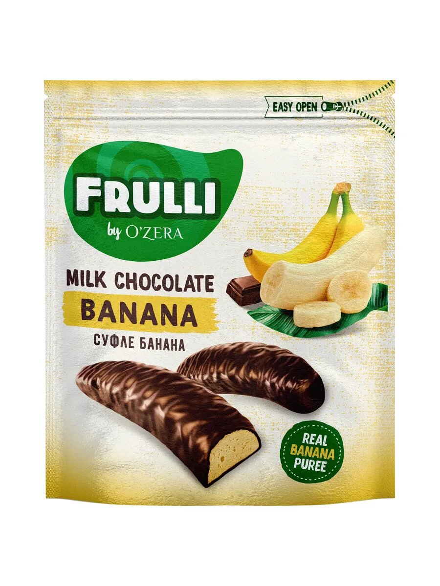 Конфеты Frulli суфле банана в шоколаде, 125 г