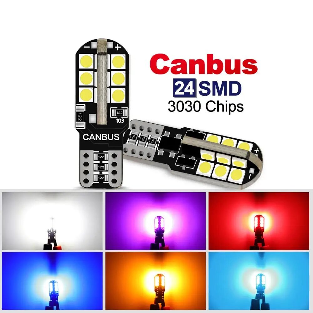 2 шт. Canbus без ошибок T10 W5W WY5W 168 194 светодиодные лампы для салона автомобиля Желтый