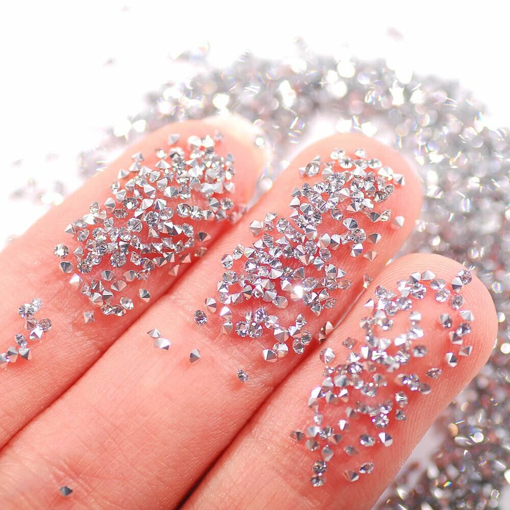 Хизенли Стразы стеклянные голубые 1.1 мм Mine Silver