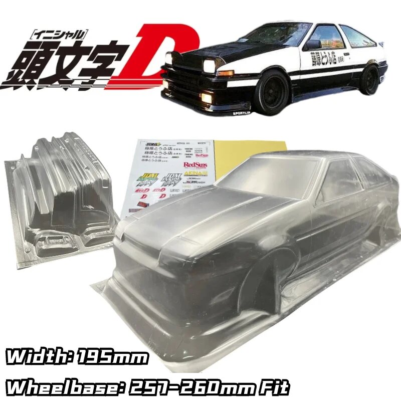 GWOLVES 1/10 AE86 LEVIN 2DR прозрачный корпус для RC
