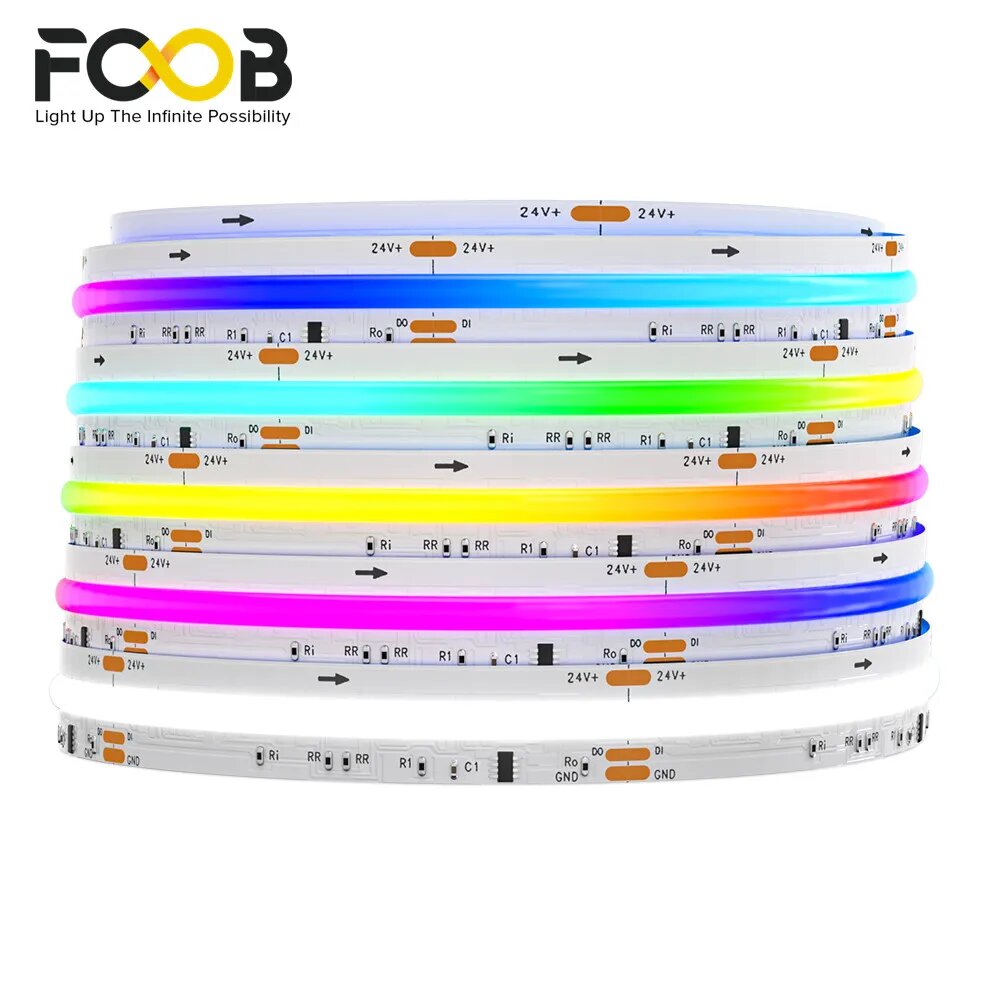 Светодиодная лента FCOB RGBW 896 LED 12 мм DC24V RGBNW, 5м