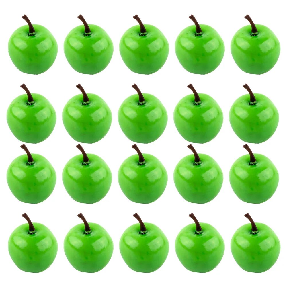 Искусственные яблоки пластик красный зеленый набор из 20 штук Green