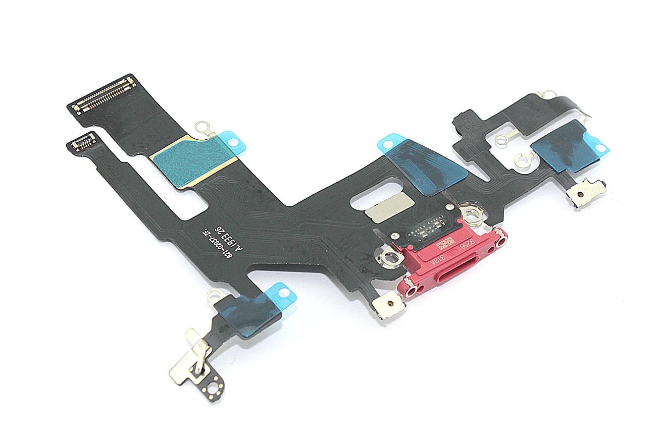 Шлейф с разъемом зарядки для Apple iPhone 11 красный