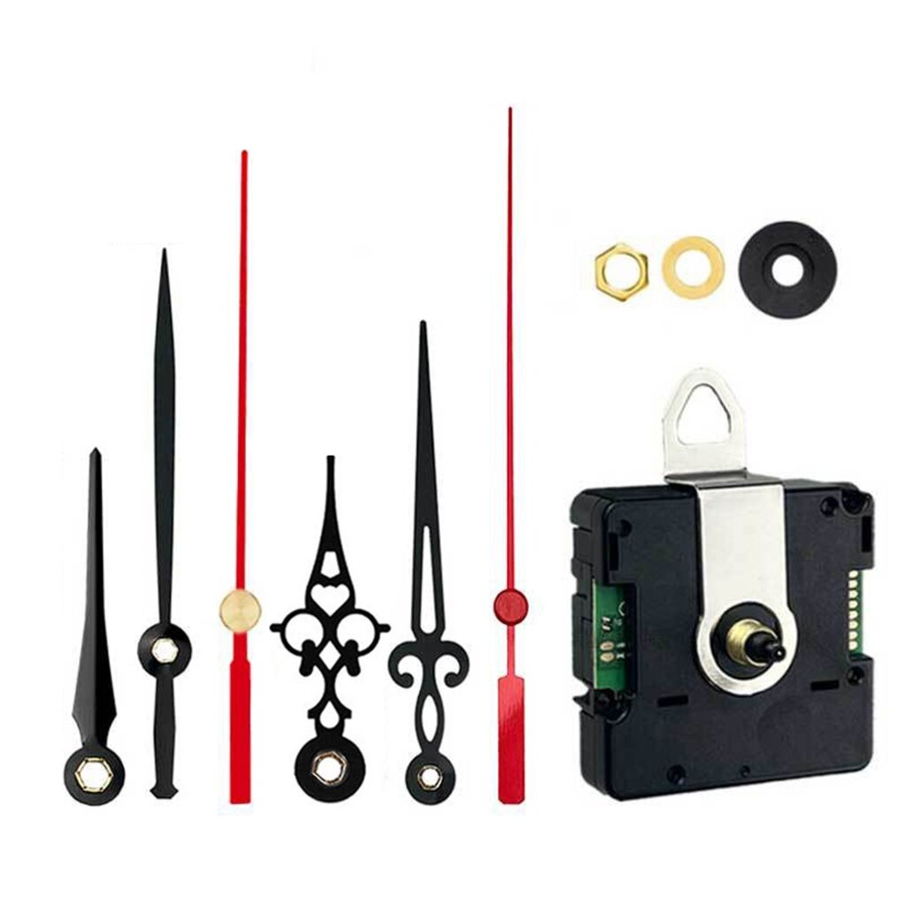 Механизм радиоволновых часов с автоматическим пропуском времени DIY-010 черно-красный