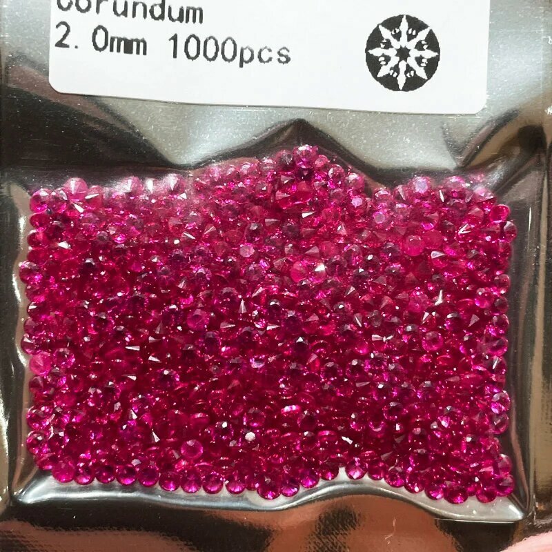 Синтетические синие бисерины из корунда "Нано-зеленый рубин", 0.9-4.0 2.5mm 50pcs, Ruby Red Corundum