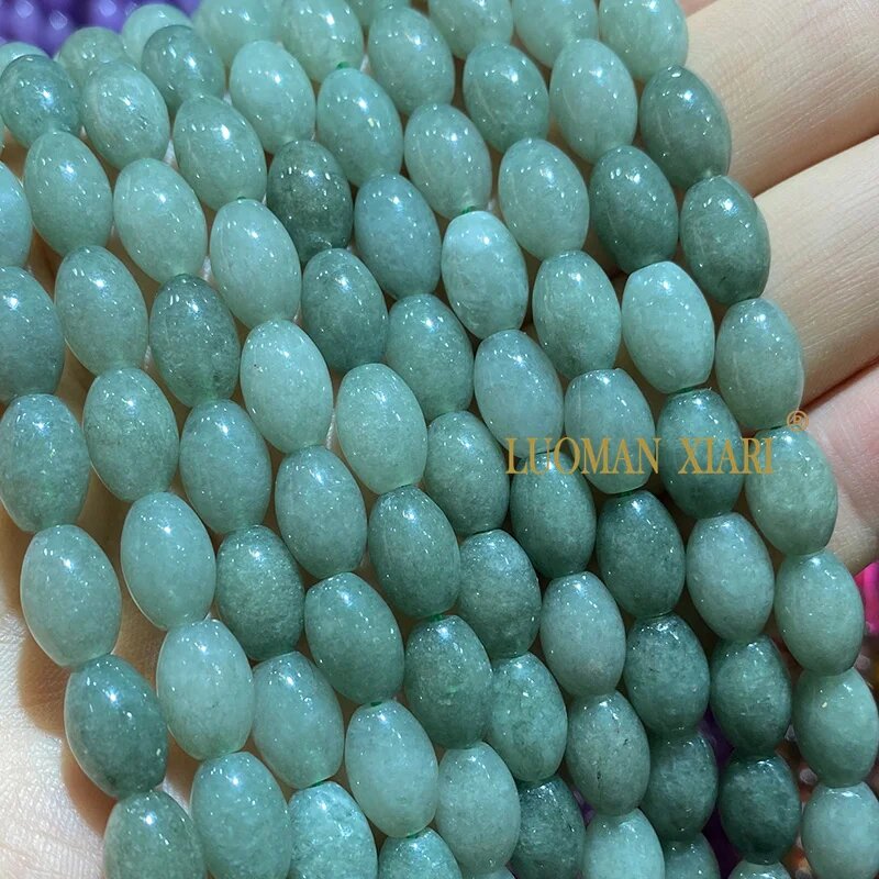 Бусины нефрит 8x12 мм, цвет бирма jade color