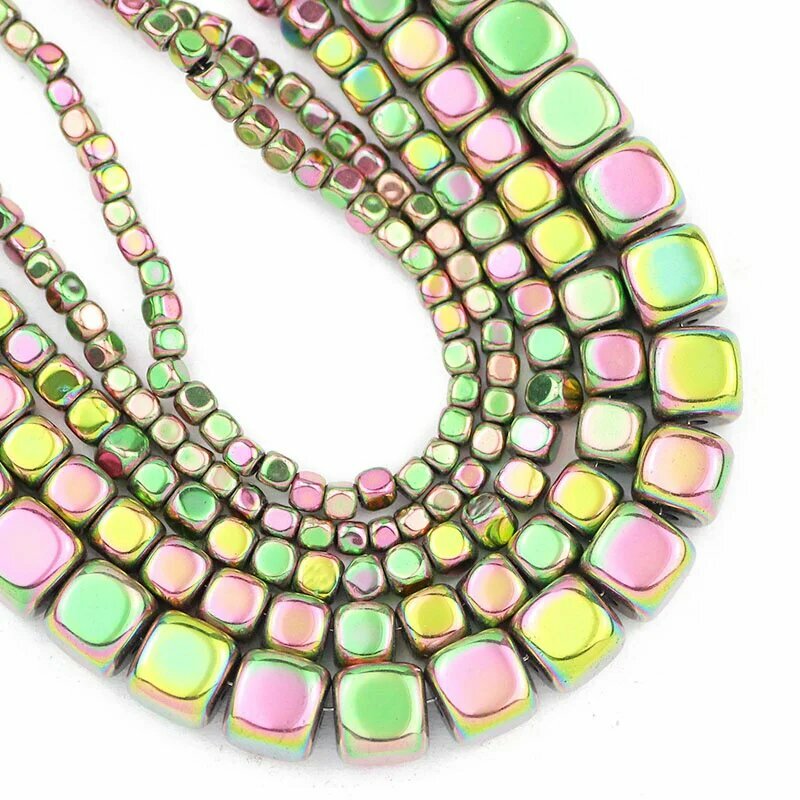 Квадратные гематитовые бусины wlyees 2 3 4 6 мм Изумрудный, 3mm 126pcs, New Green Color