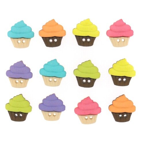 Пуговицы Dress It Up "Цветное пирожное" декоративные, пластик