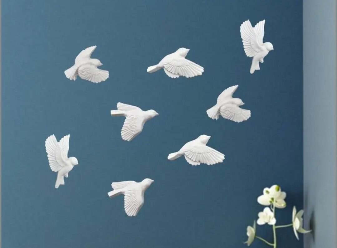Декоративные птицы на стену х8 штук
