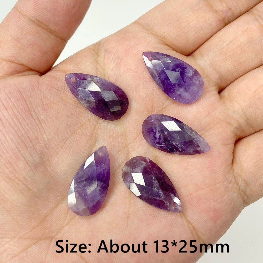 Кулон из аметиста RISYF 13x25 мм Фиолетовый, 2 Pieces, 2. Amethysts