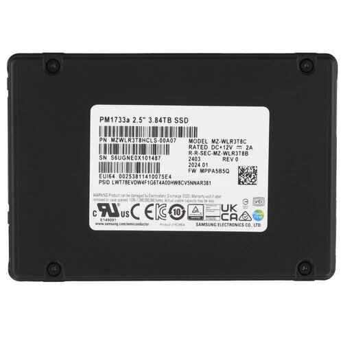 MZWLR3T8HCLS-00007 / 3840 ГБ Серверный SSD накопитель Samsung PM1733a [MZWLR3T8HCLS-00007] [PCI-E, ч